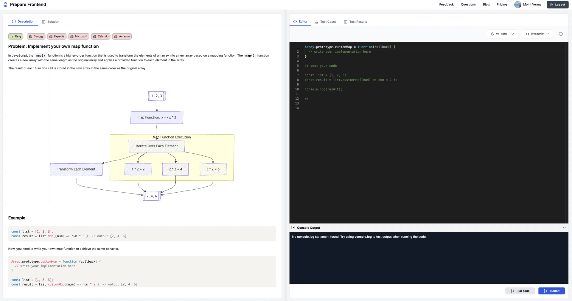 PrepareFrontend - Frontend Interview Preparation Platform